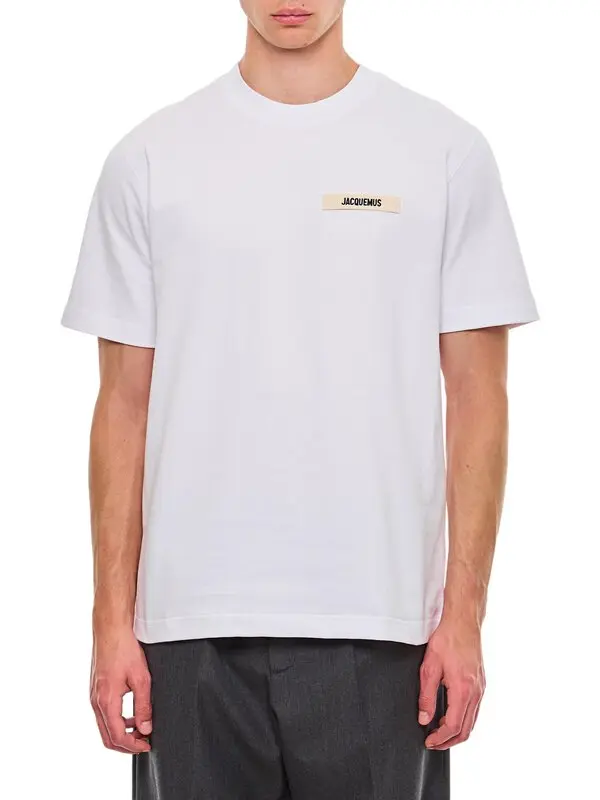 Jacquemus T-shirt With Grosgrain Logo - White