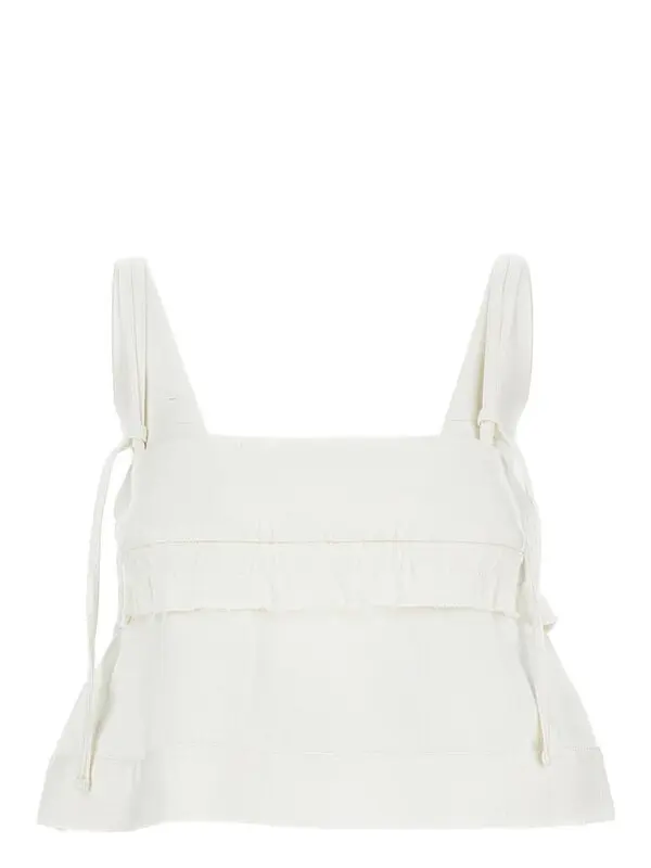 Sacai Denim Strappy Top - White