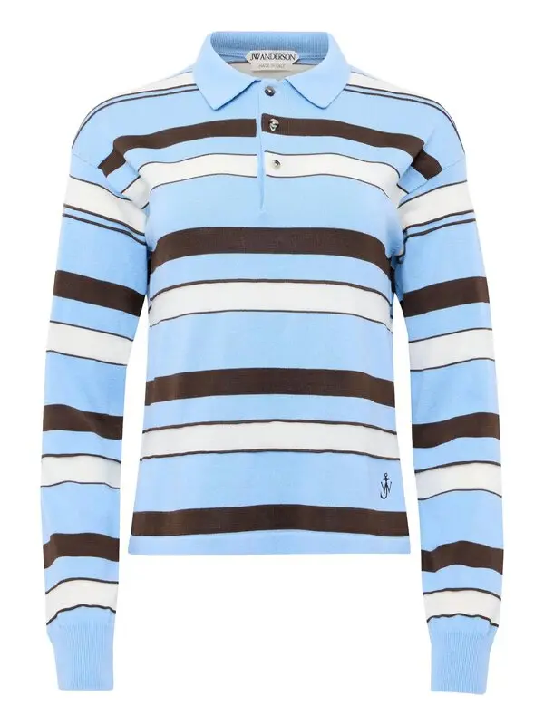 JW Anderson Knitted Rugby Polo - Blue
