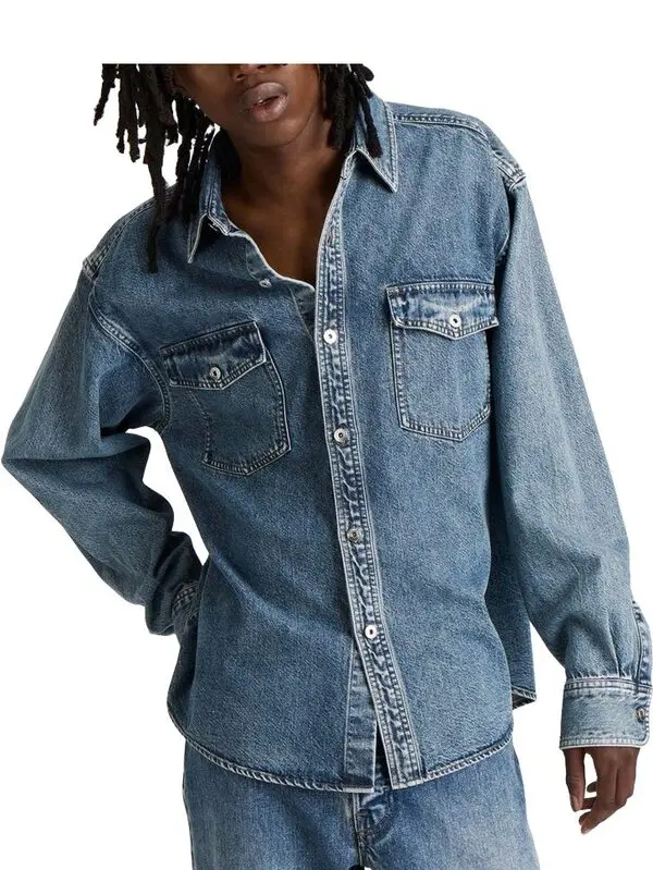 JW Anderson Mid- Oversized Denim Shirt - Blue