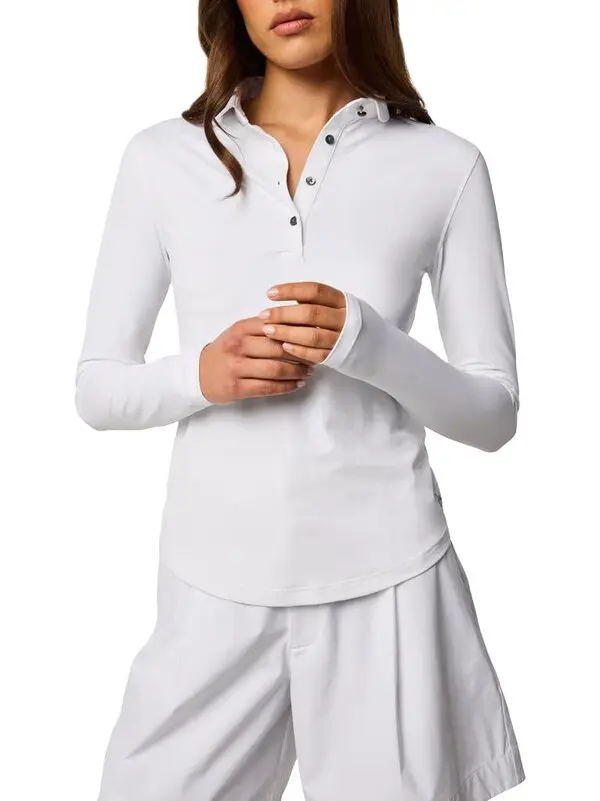 Greyson Long Sleeve Stretch Nylon Polo - Arctic