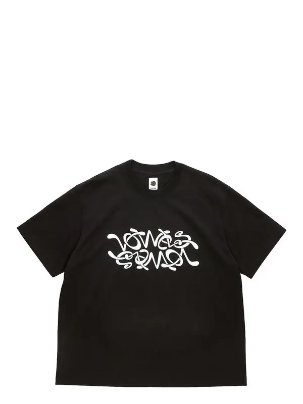 VOWELS Double Scribble Tee - Black