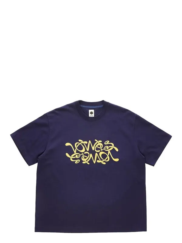 VOWELS Double Scribble Tee - Navy