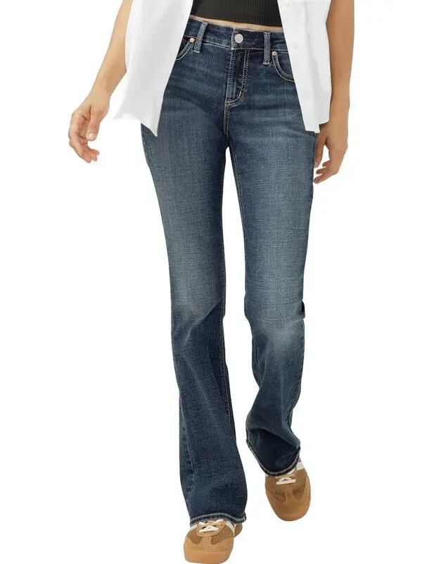 SILVER JEANS CO. Elyse Curvy Mid Rise Bootcut Jeans - Hyde Park