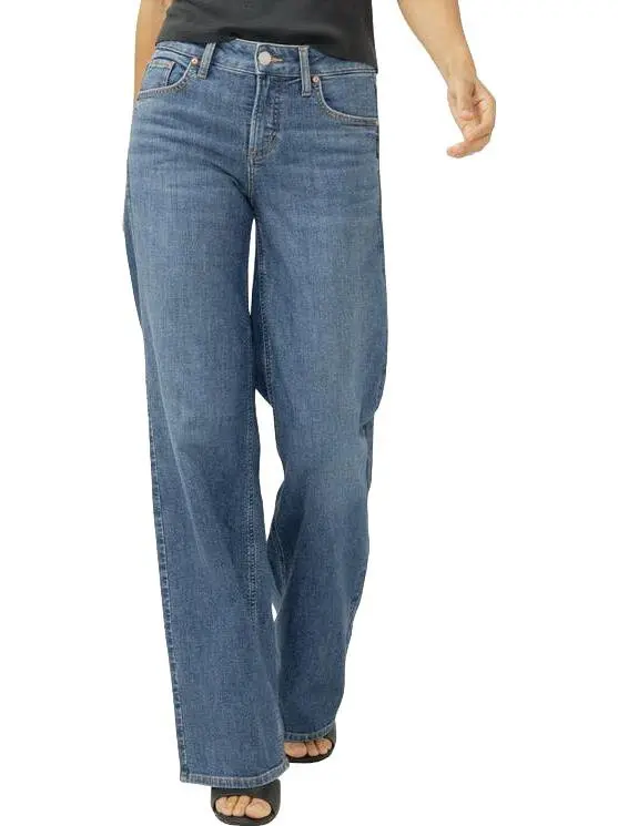 SILVER JEANS CO. Suki Curvy Mid-rise Wide-leg Jeans - Broydon