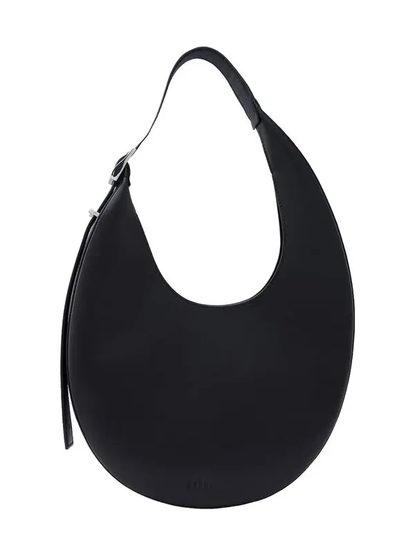 BEHNO Large Ina Crescent Shoulder Bag - Black