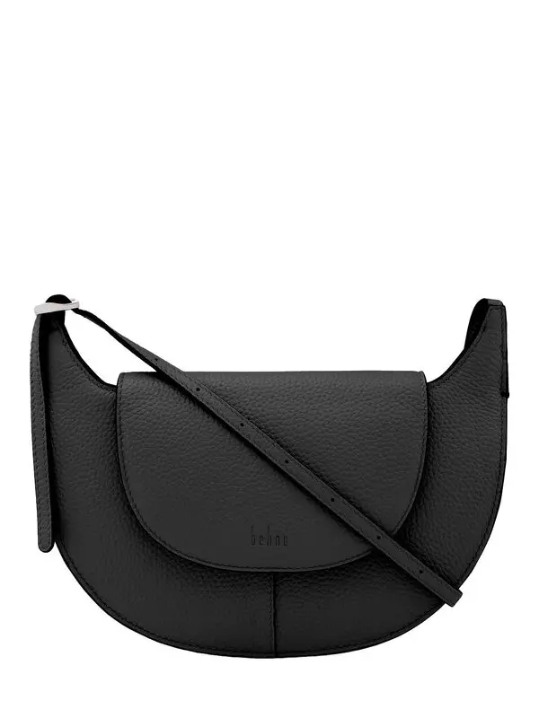 BEHNO Nadia Leather Crossbody Bag - Black
