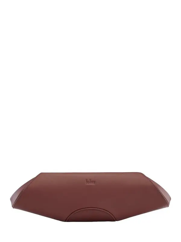 BEHNO Elizabeth Leather Baguette Clutch - Brick