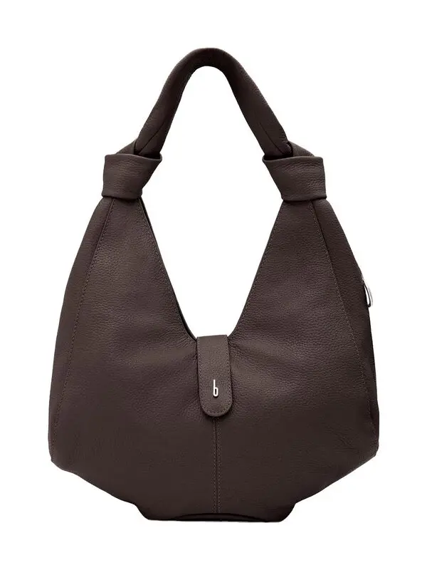 BEHNO Nelli Pebble Leather Hobo Bag - Cacao