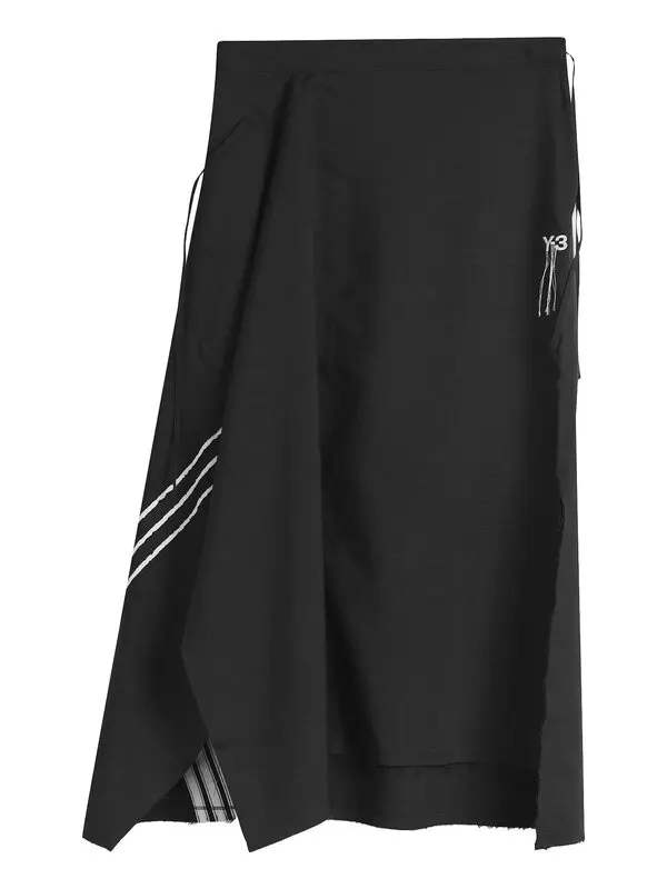 Y3 3-stripe Midi Skirt - Black