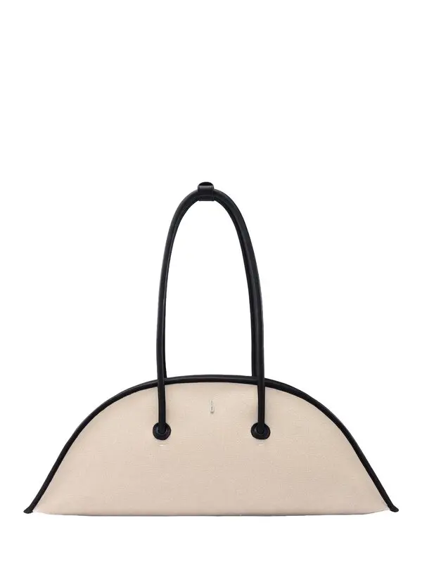 BEHNO Laverne Canvas Bowler Bag - Sand/black