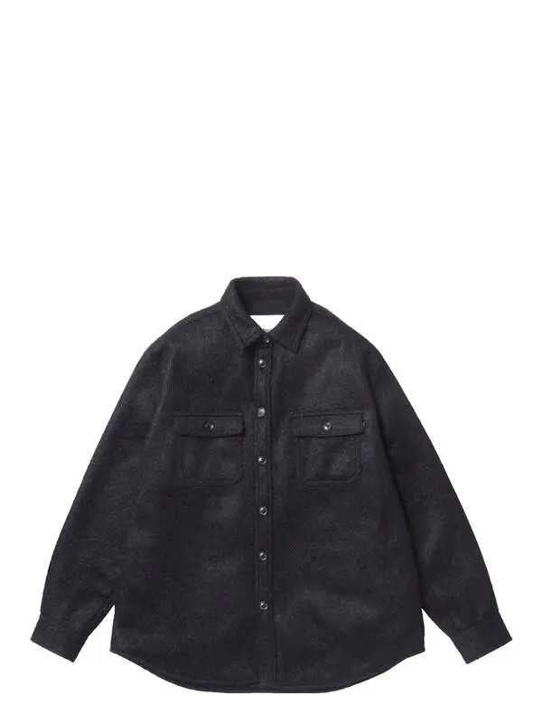 VOWELS Double Pocket Shirt Jacket - Black
