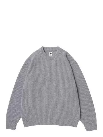 VOWELS Baby Alpaca Crewneck Sweater - Light Grey