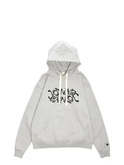 VOWELS Double Scribble Hoodie - Heather Grey