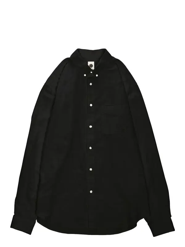 VOWELS Cashmere Button Down Shirt - Black