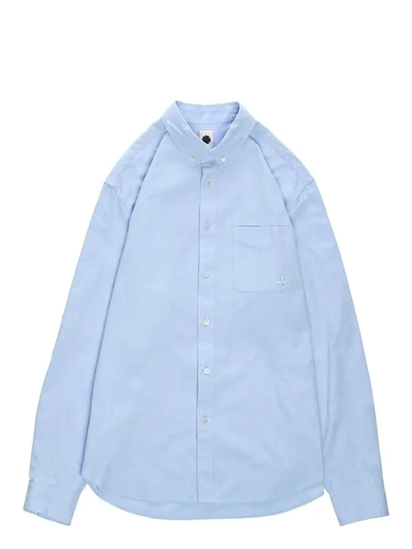 VOWELS Cashmere Button Down Shirt - Light Blue