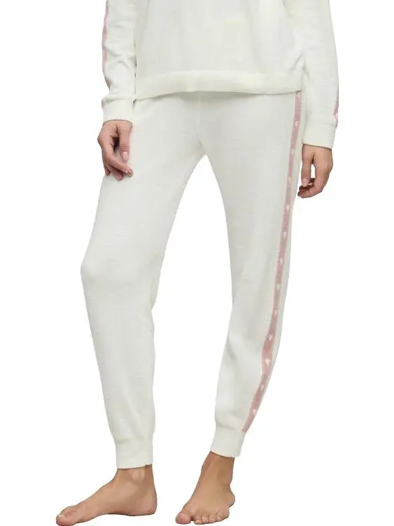 Barefoot Dreams Cozychic Ultra Lite Heart Stripe Joggers - Pearl-bloom