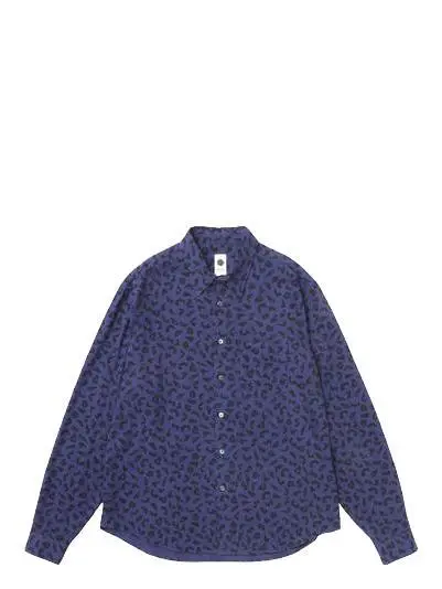 VOWELS Leopard Shirt - Navy