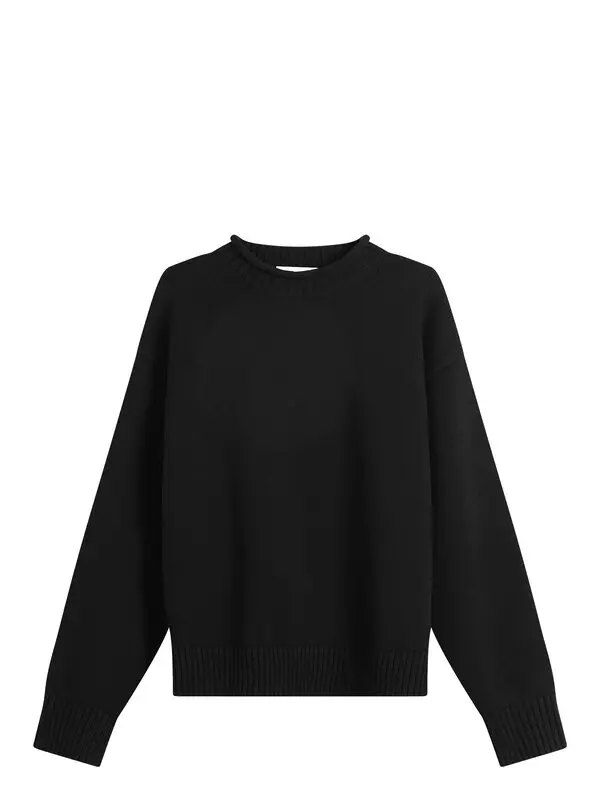 Studio Nicholson Hirst Wool Cotton Roll Edge Jumper - Black