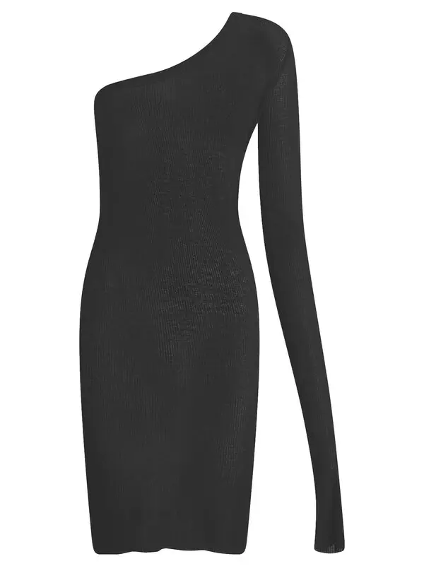 Rick Owens Ziggy One Shoulder Mini Dress - Black