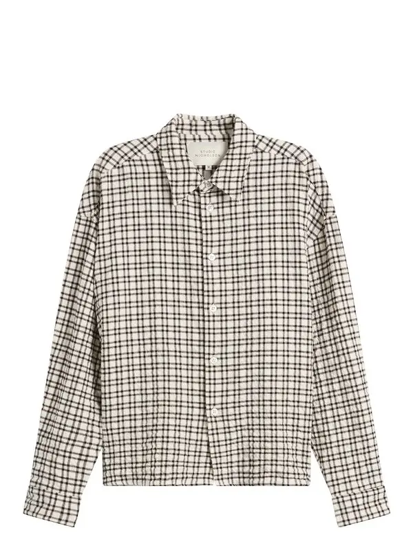 Studio Nicholson Nostra Cotton Check Shirt - Canvas/black Check
