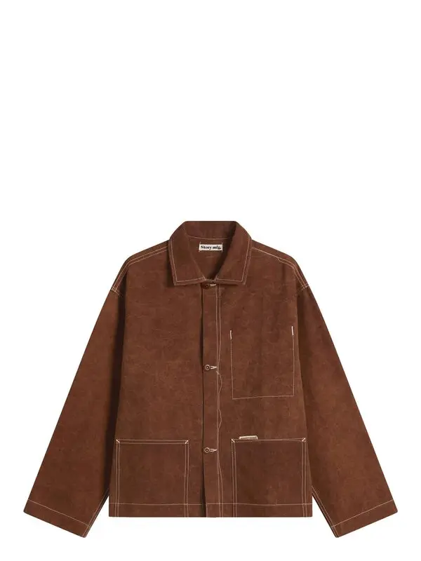 STORY MFG. Canvas Sot Jacket - Brown Wonky-wear