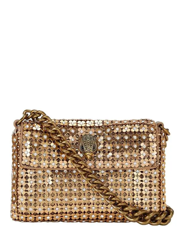 Kurt Geiger Mini Crystal Flower Crossbody Bag - Gold