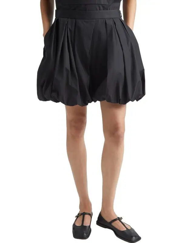 JIL SANDER Organic Cotton Poplin Balloon Shorts - Black