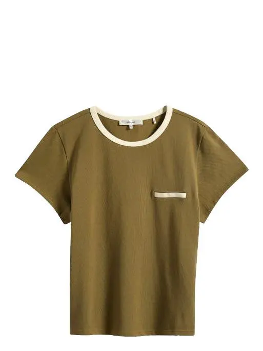 FRAME The Piqué Baby Tee - Military Multi