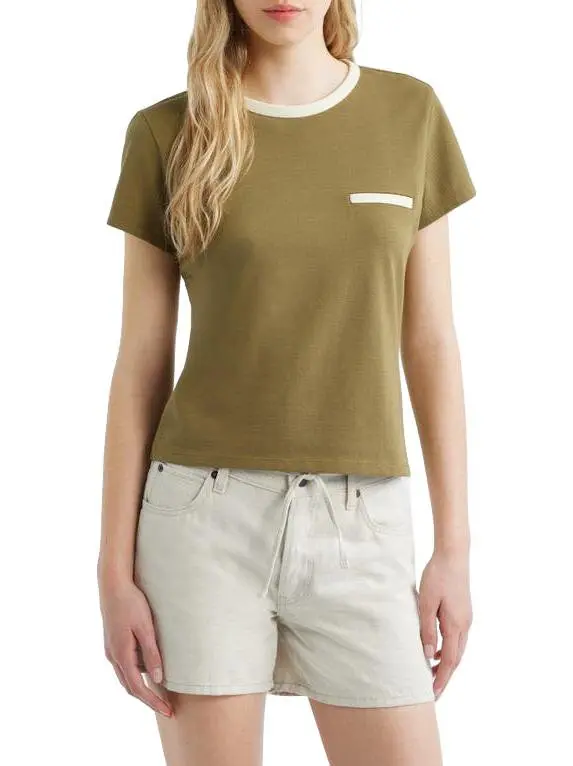 FRAME The Piqué Baby Tee - Military Multi