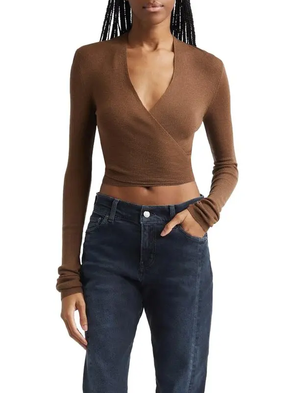 HAIKURE Carla Tie Hem Merino Wool Sweater - Cacao