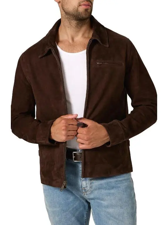 7 Diamonds Leather Drifter Jacket - Chocolate
