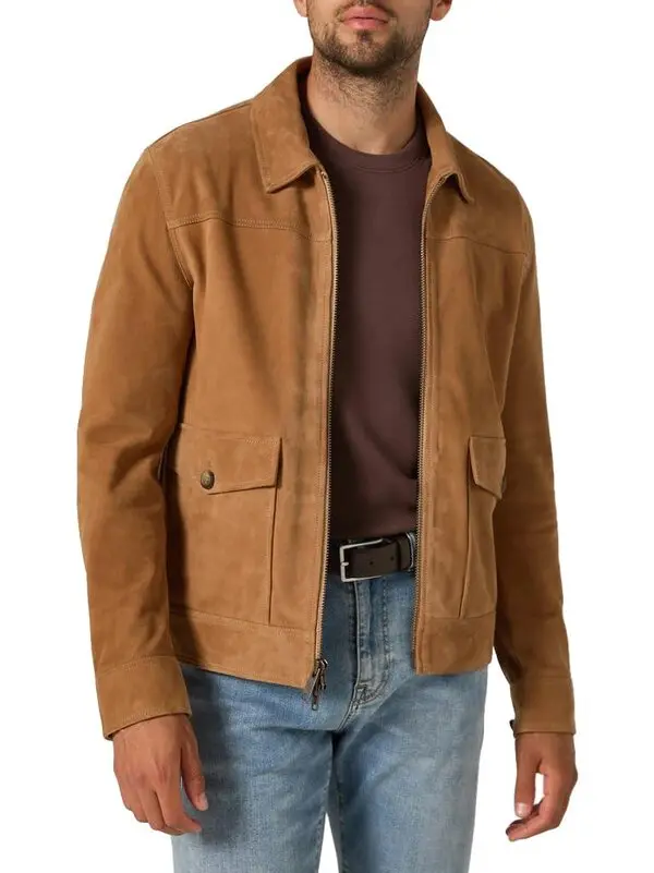7 Diamonds Suede Flight Jacket - Camel