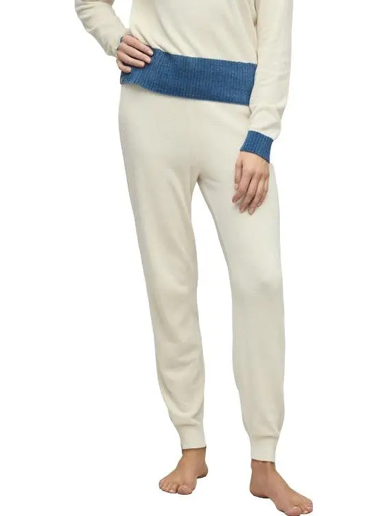 Barefoot Dreams Cozychic Ultra Lite Colorblock Joggers - Cream Multi
