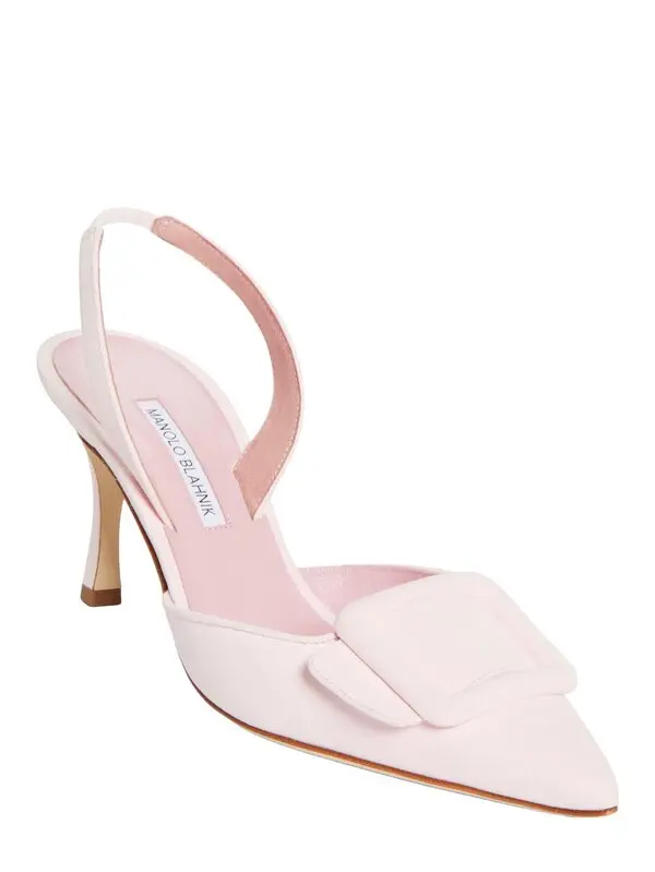 Manolo Blahnik Maysli Buckle Slingback Pump - Light Pink