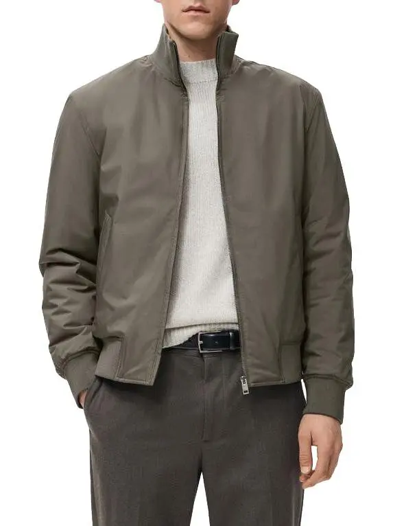 Mango Water Repellent Bomber Jacket - Khaki Grey