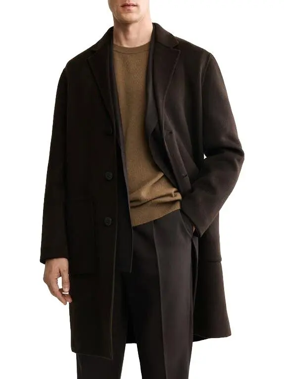 Mango Handmade Wool-blend Melton Overcoat - Brown