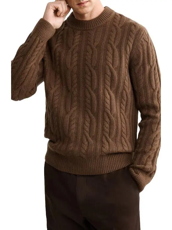 Mango Wool Cable Knit Sweater - Caramel