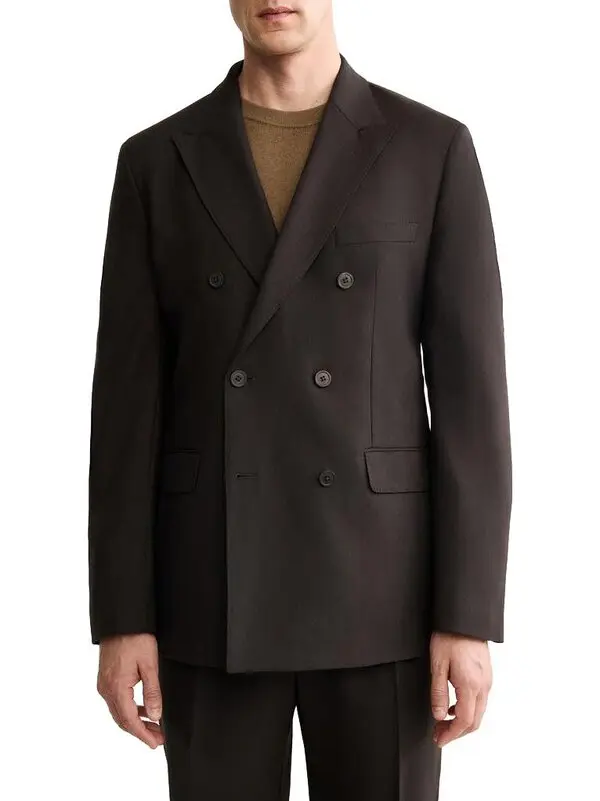 Mango Double-breasted Wool Jacket - Brown