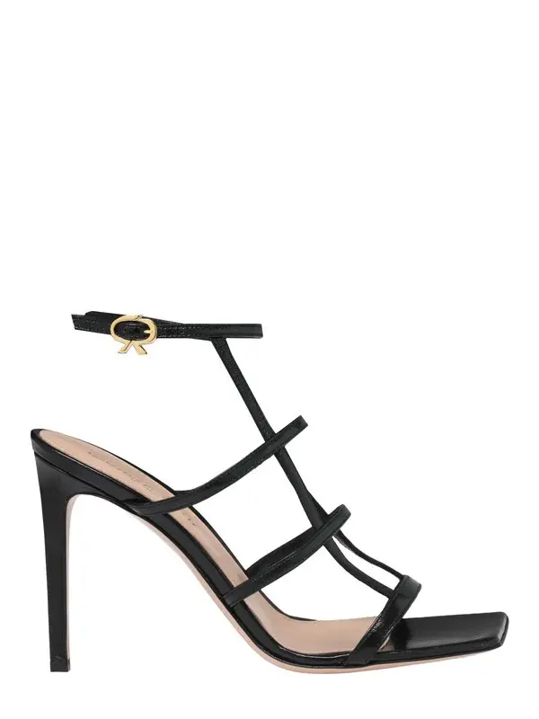 GIANVITO ROSSI Mondry Leather Sandals - Black - Glossy Nappa