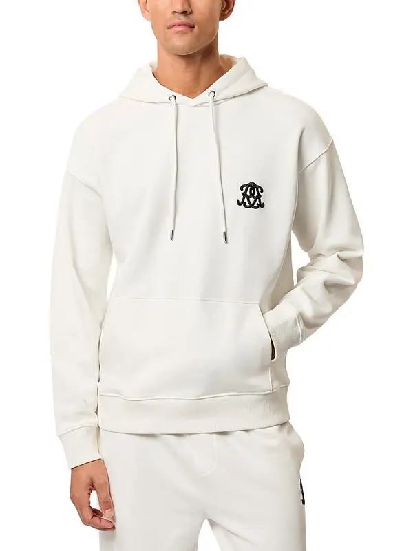 REISS Conlin Graphic Hoodie - Off White