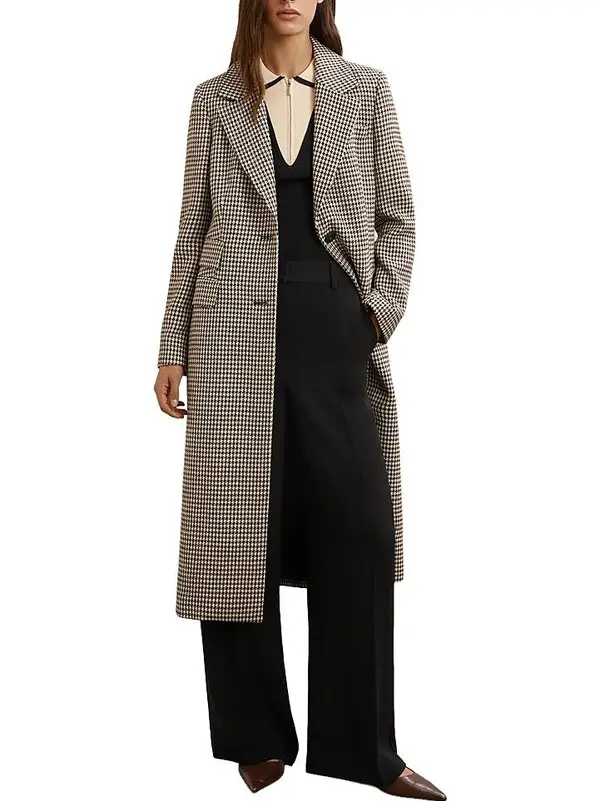 REISS Karina Midi Coat - Neutral Chocolate