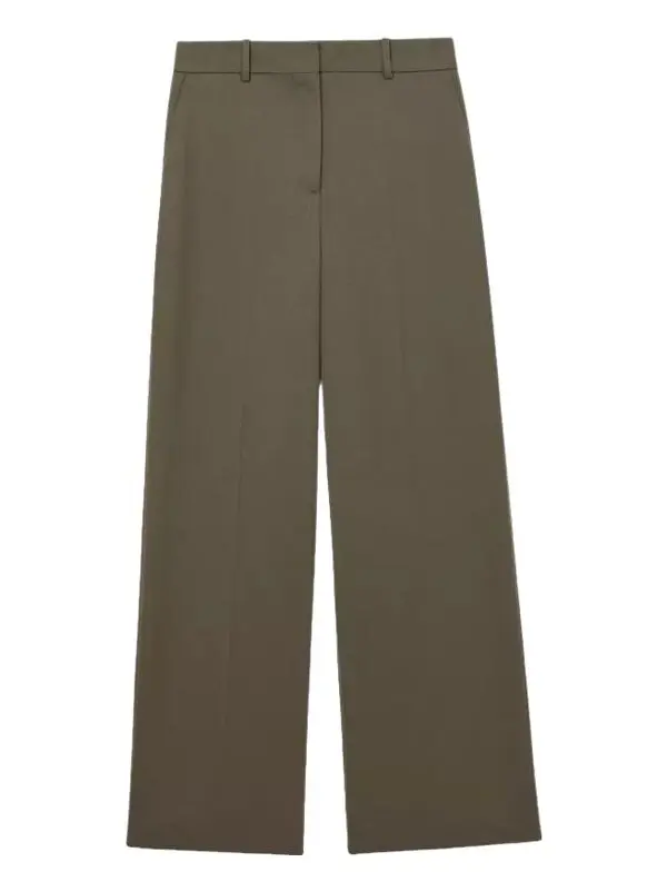 REISS Solene Wide Leg Trousers - Green