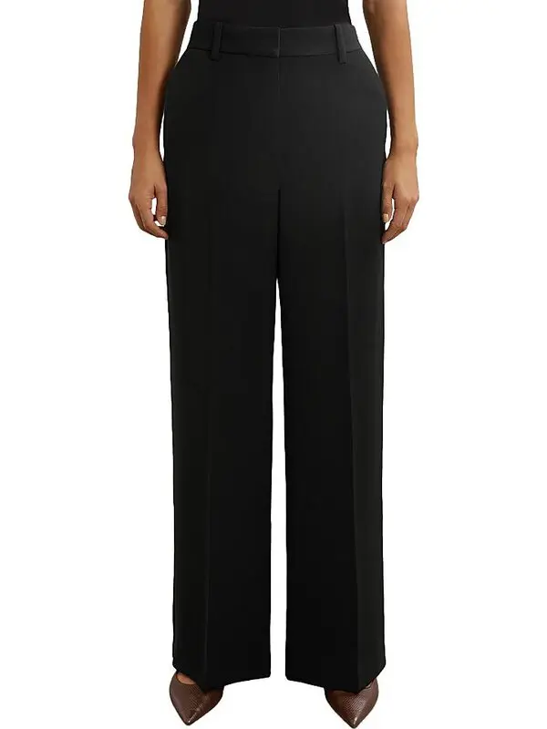 REISS Margeaux Wide Leg Trousers - Black