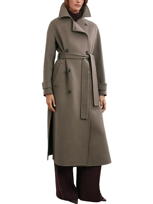 REISS Luna Long Coat - Mink