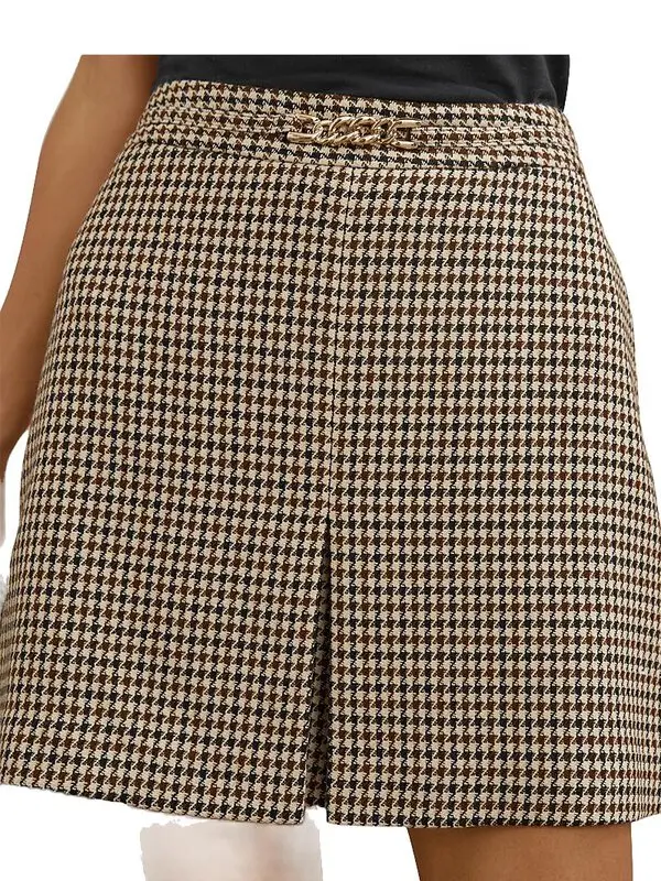 REISS Beatrix Mini Skirt - Neutral Chocolate