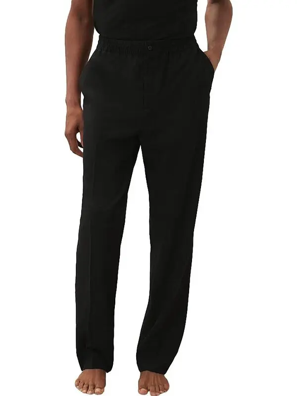 REISS Textured Wide-leg Trousers - Black