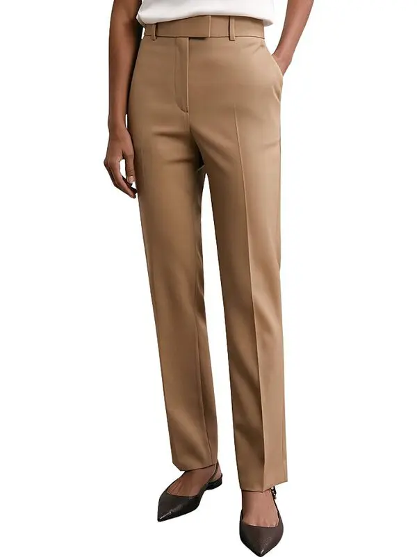 REISS Slim Leg Trousers - Camel