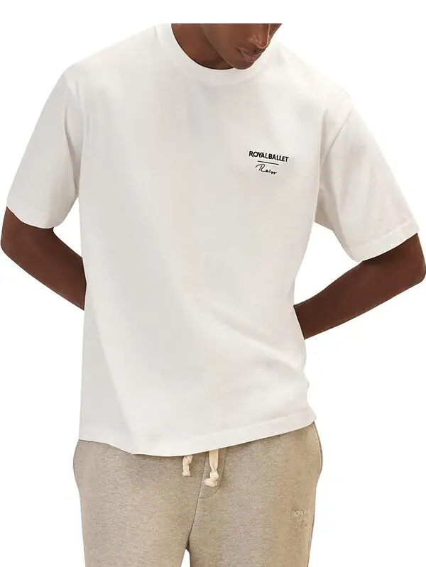 REISS Oversized Fit Principal Embroidered Tee - White