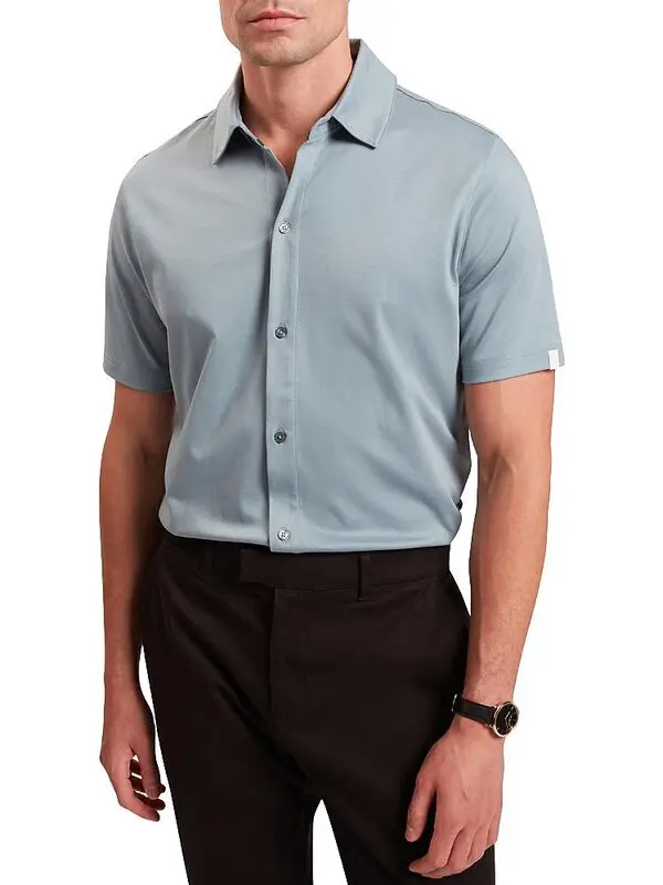 Ted Baker London Fillipp Short Sleeve Regular Fit Shirt - Teal Blue